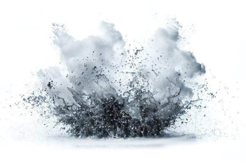 442 Dynamic Water Explosion Effect Isolated White Background Stock ...