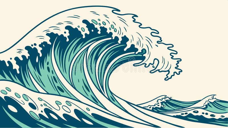 Ocean Wave Curl, Depicting Sea Nature and Dynamic Water Motion ...