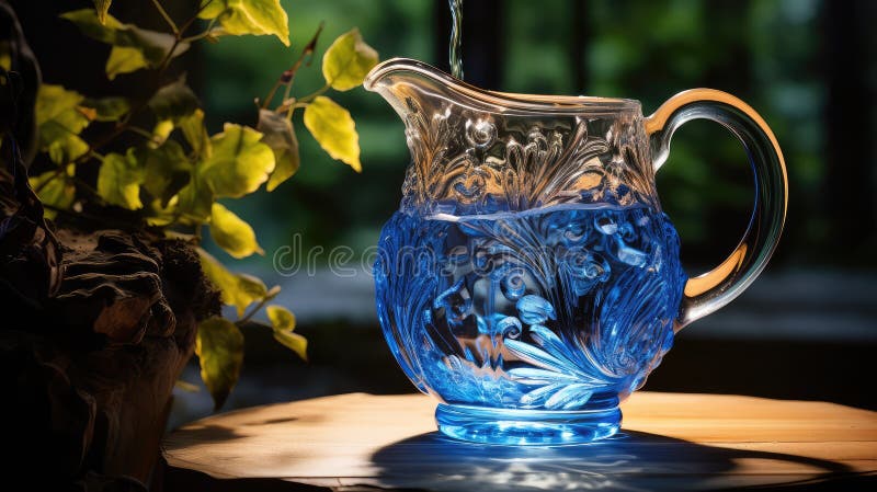 Dynamic water pour glass stock illustration. Illustration of container ...