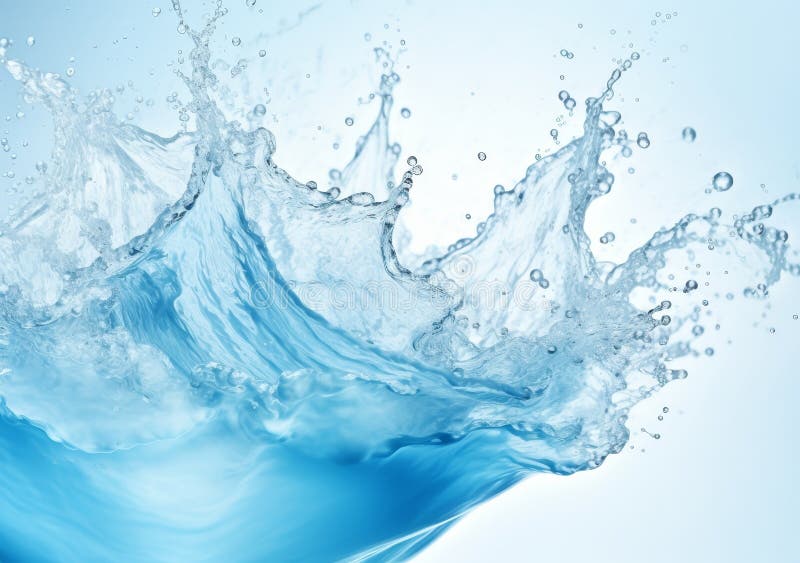 Dynamic Water Splash on Blue Background Stock Illustration ...