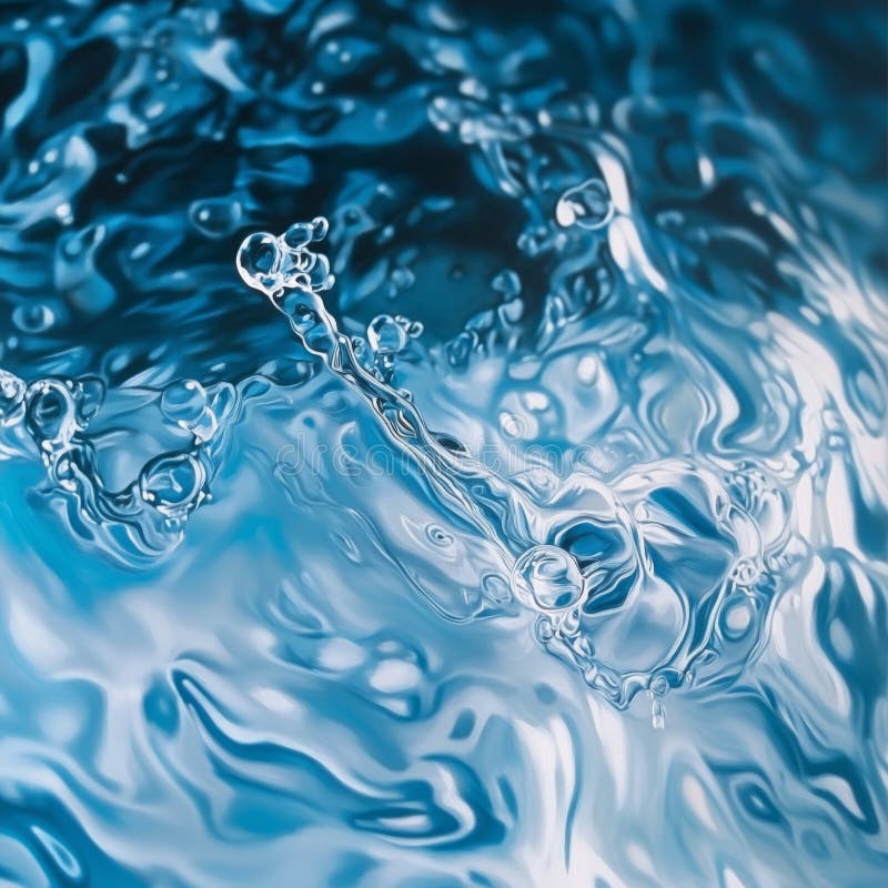 Dynamic Water Splash Capturing Fluid Motion and Ripple Effects in Blue ...