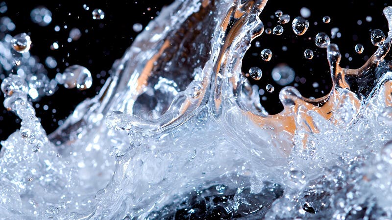 Dynamic Water Splash Close Up Stock Illustration - Illustration of ...