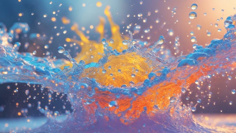 Dynamic Water Splash with Colorful and Attractive Background Setting ...