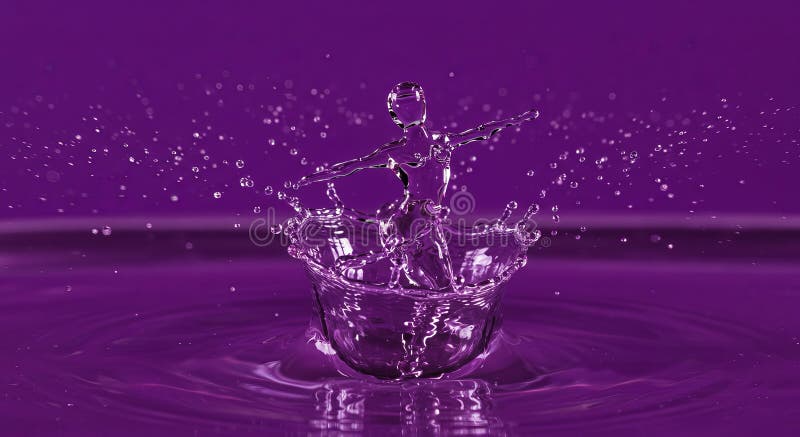 Dynamic Water Splash Creating a Dancing Human-like Figure on Vibrant ...