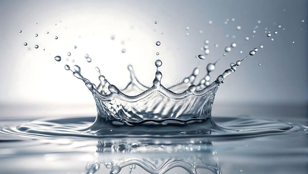 Dynamic Water Splash Crown Formation with Droplets and Reflections ...