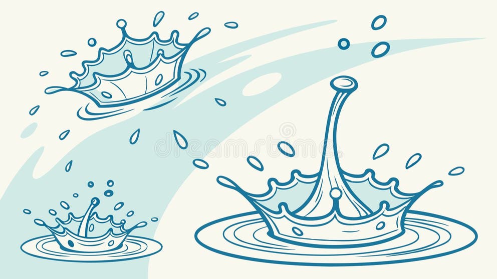 Dynamic Water Splash Effects, Refreshing Liquid Vector Art, Vector ...