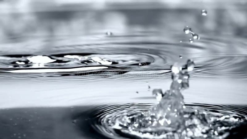 Dynamic Water Splash Featuring a Liquid Reflective Surface in in Black ...