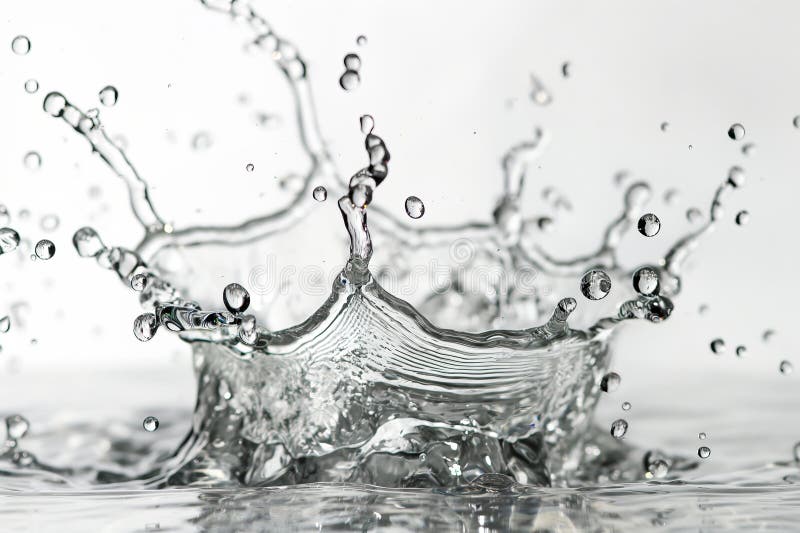Dynamic Water Splash with Floating Droplets Stock Image - Image of ...