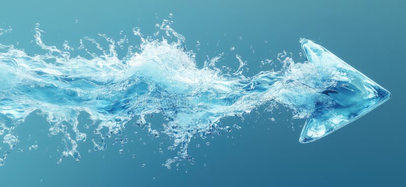 Dynamic Water Splash Forming Arrow Shape Symbolizing Direction and ...