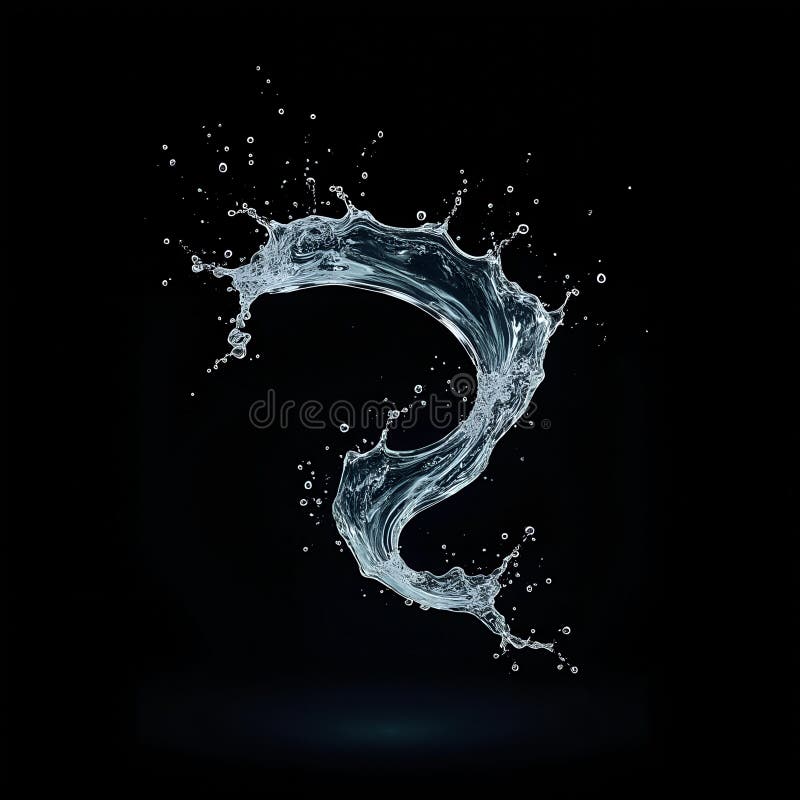 Dynamic Water Splash Forms a Captivating Question Mark Shape Against a ...