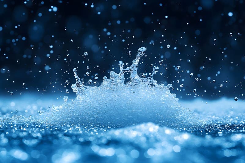 Dynamic Water Splash in Blue Light for Creative Visual Design and ...