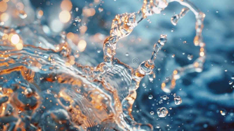 Dynamic Water Splash with Glowing Lights in Background Stock Image ...