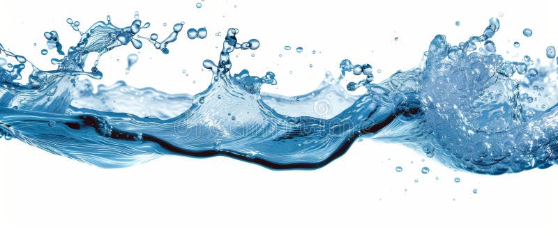 Dynamic Water Splash Isolated on White Background Stock Illustration ...