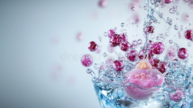 Dynamic Water Splash with Pink Orb Studio Setting Macro Photography ...