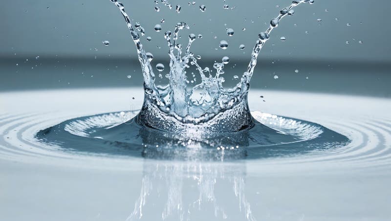 Dynamic Water Splash on Pure White Background Stock Illustration ...