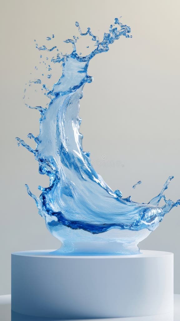 Dynamic Water Splash Sculpture in Minimalistic Setting Stock Photo ...