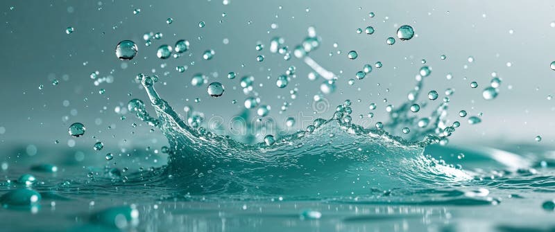 Dynamic Water Splash with Teal and White Hues Stock Image - Image of ...