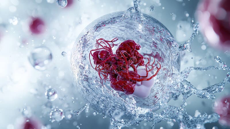 Dynamic Water Splashing Around Red Microorganisms in a Lab Setting ...
