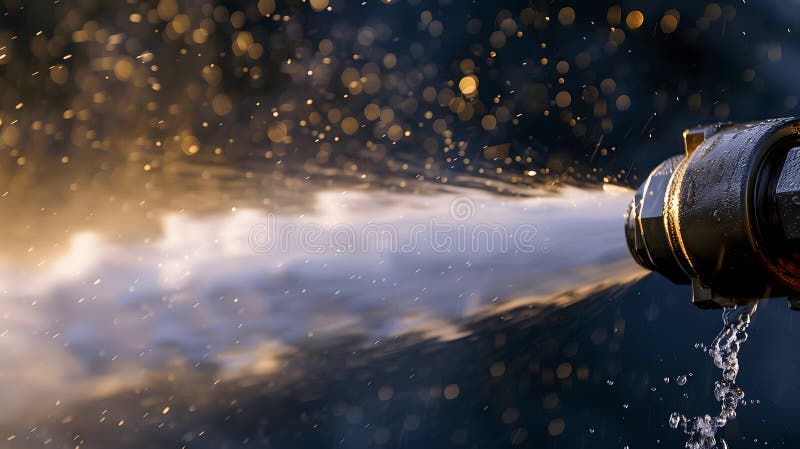 Dynamic Water Spray from Fire Hose Stock Illustration - Illustration of ...