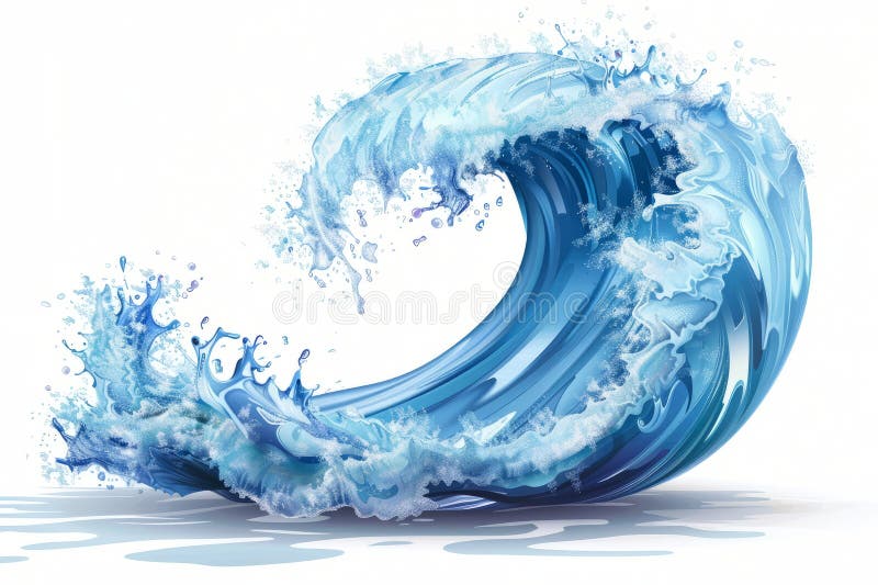 Dynamic Water Splash Movement Isolated on White Background Stock Photo ...