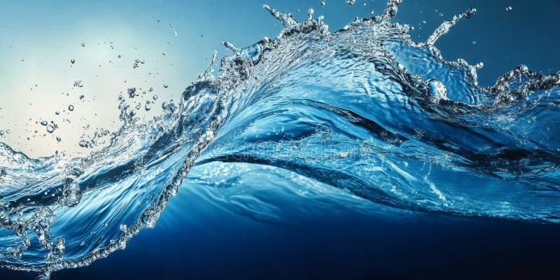 Dynamic Ocean Wave Splashing Water Captivating Seascape Blue Energy ...