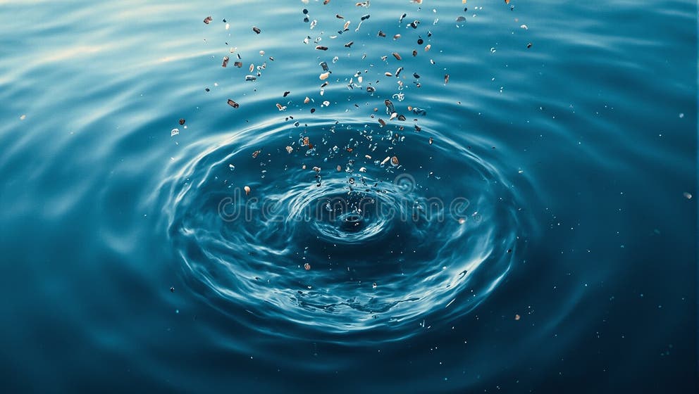 Dynamic Water Whirlpool Captures Floating Debris in Soft Light Stock ...