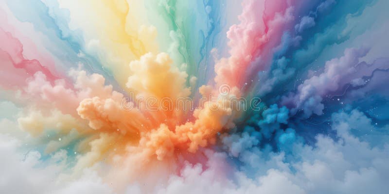 Dynamic Watercolor Rainbow Cloud Like Diffusion and Bursting Colors ...