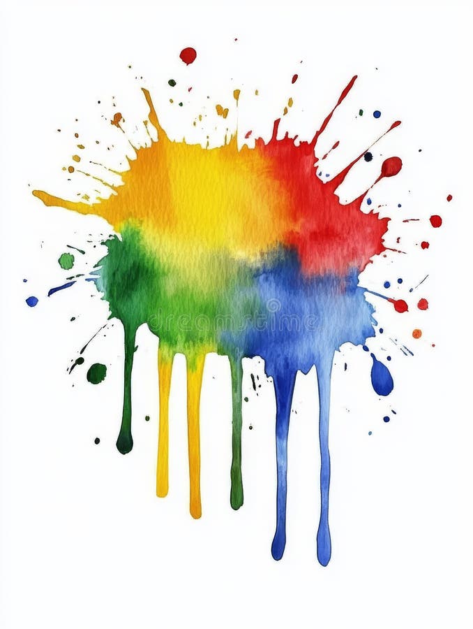 A Dynamic Watercolor Splash Design with a Well-coordinated Array of ...