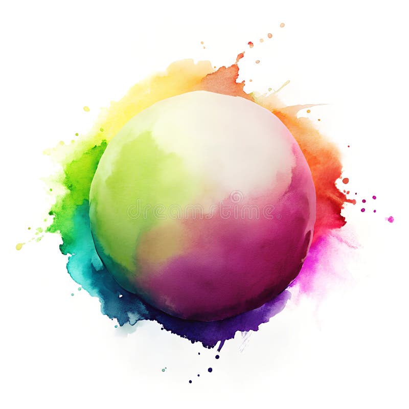 Dynamic Watercolor Splatter Forming a Colorful Circle Stock ...