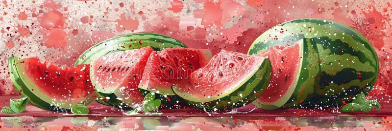 Dynamic Watermelon Designs for Your Projects. Stock Illustration ...