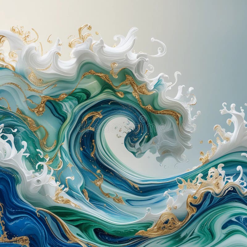 A Dynamic Wave of Blue and Gold Colors, Creating a Vibrant and Fluid ...