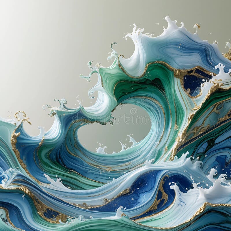 A Dynamic Wave of Blue and Gold Colors, Creating a Vibrant and Fluid ...