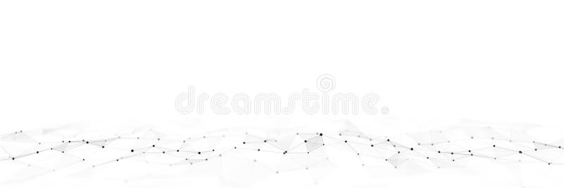 Dynamic Wave with Connected Dots and Lines on a White Background ...