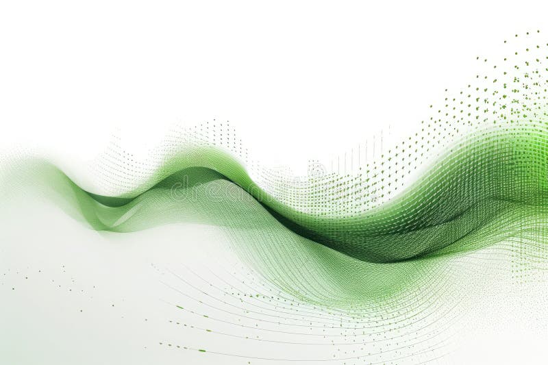 Dynamic Wave Elements of Green Dots on a White Background. Generative ...