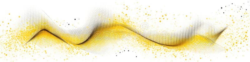 Dynamic Wave Elements of Yellow Dots on a White Background. Generative ...