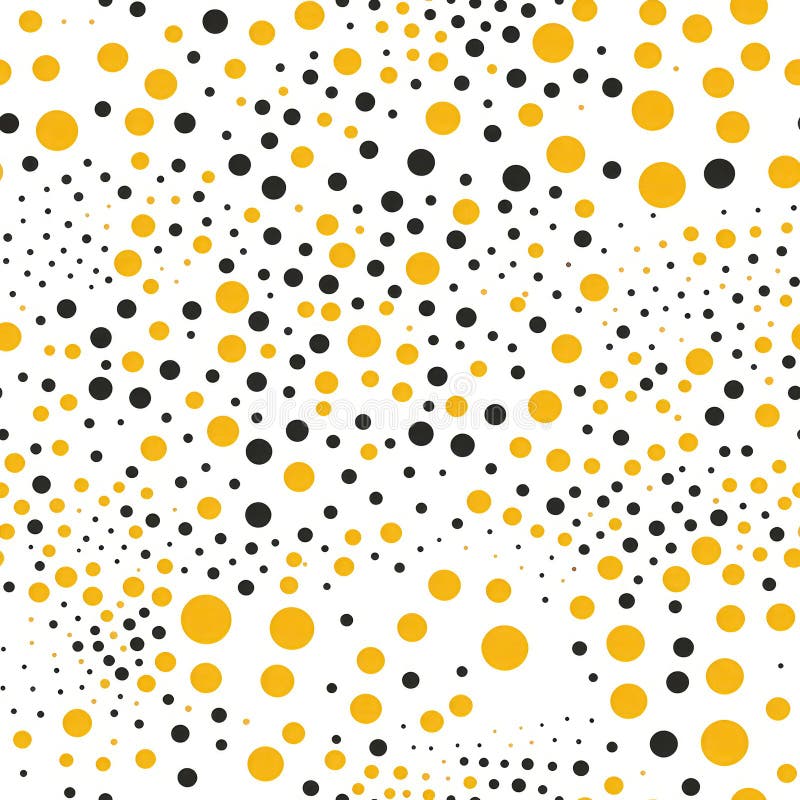Dynamic Wave Elements of Yellow Dots on White Background. Seamless ...