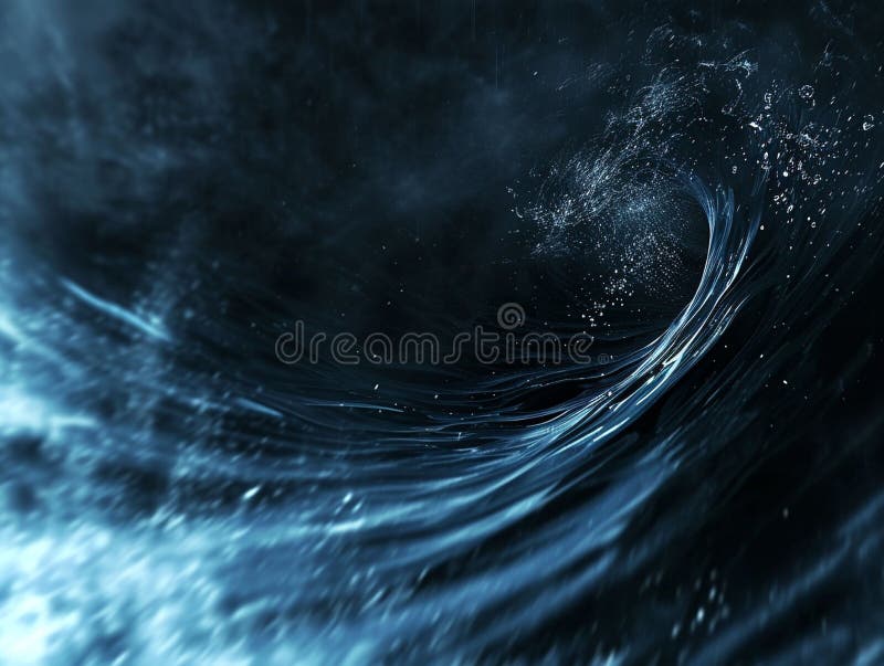 Dynamic Wave Formation with Splashing Water Droplets in Deep Blue Hues ...
