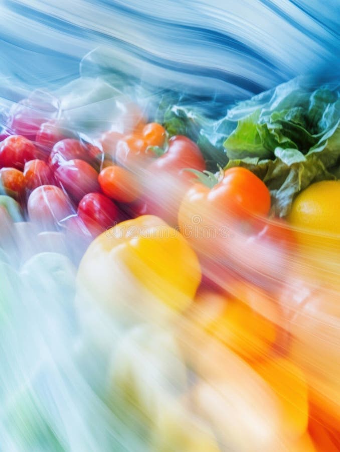 Dynamic Wave of Fresh Groceries Creates a Fluid Motion Abstract ...
