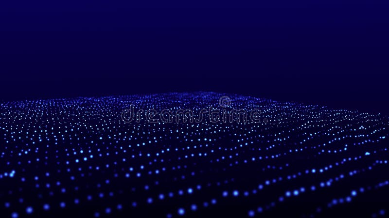 Dynamic Wave of Glowing Particles. Data Flow Information. Concept of ...
