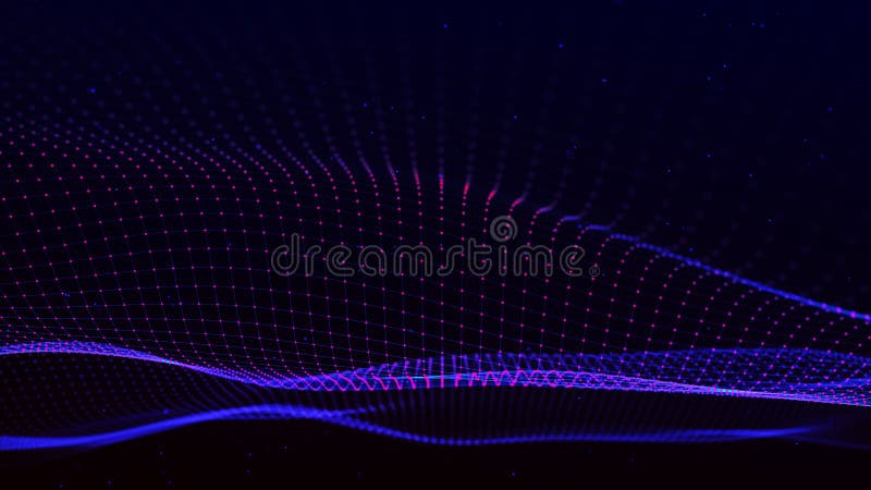 Dynamic Wave of Glowing Particles. Data Flow Information. Concept of ...