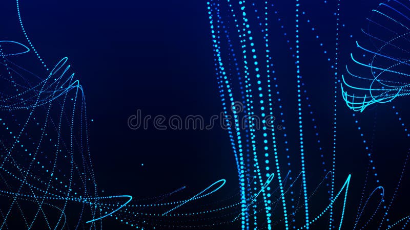 Dynamic Wave of Glowing Particles. Data Flow Information. Concept of ...