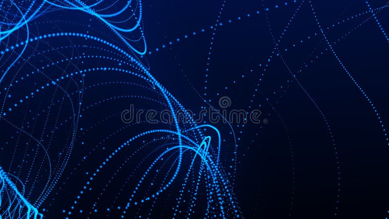 Dynamic Wave of Glowing Particles. Data Flow Information. Concept of ...