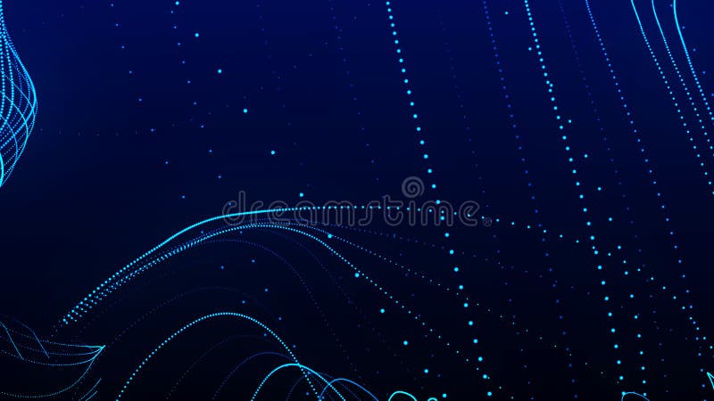 Dynamic Wave of Glowing Particles. Data Flow Information. Concept of ...