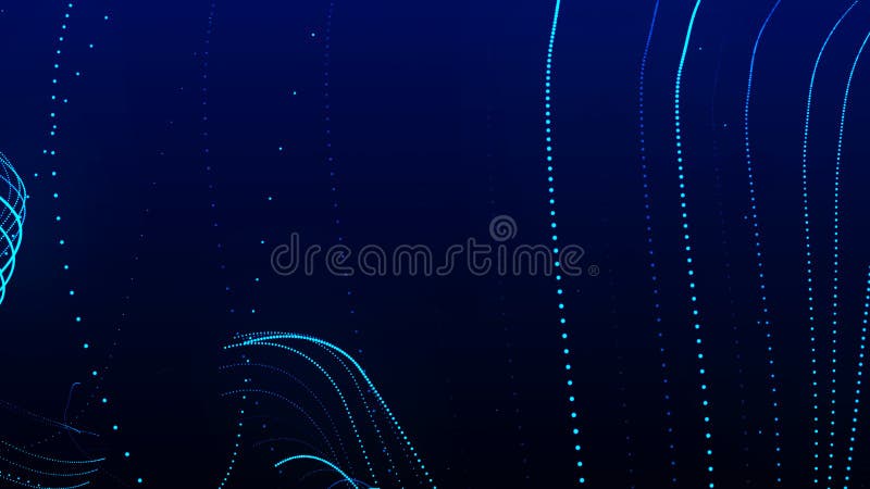 Dynamic Wave of Glowing Particles. Data Flow Information. Concept of ...