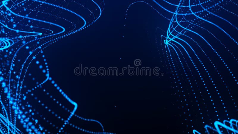 Dynamic Wave of Glowing Particles. Data Flow Information. Concept of ...