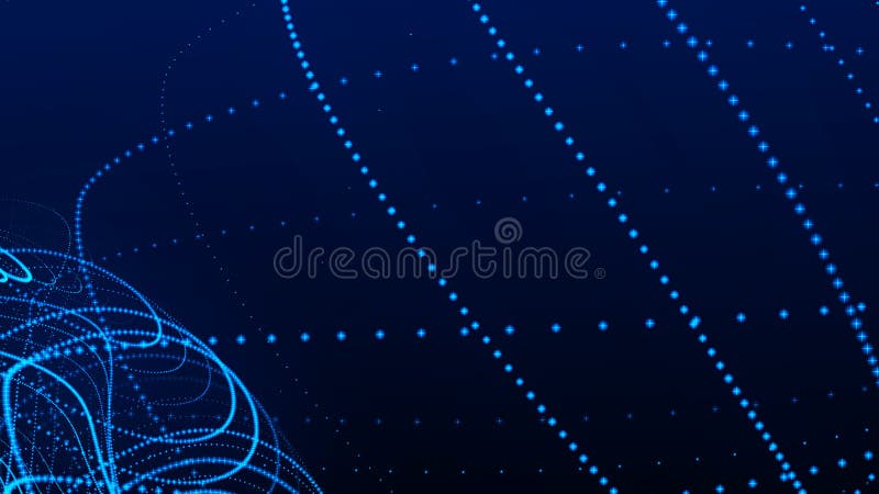 Dynamic Wave of Glowing Particles. Data Flow Information. Concept of ...
