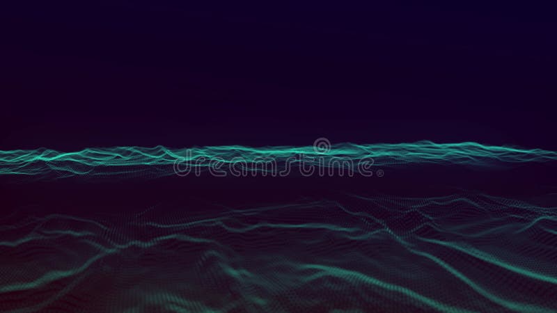 Dynamic Wave of Glowing Particles. Data Flow Information. Wave of ...