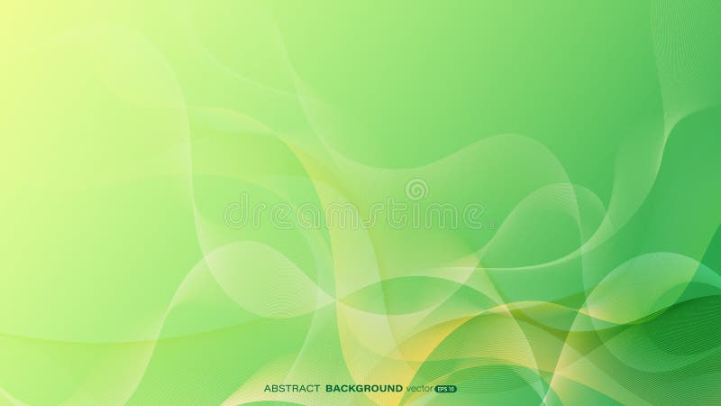 Dynamic Wave on Green Gradient Background. Abstract Lines Color and ...