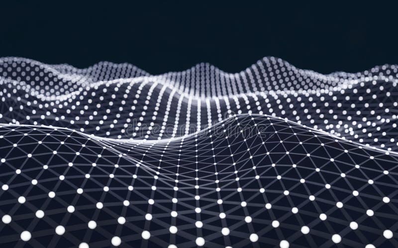 A Dynamic, Wave-like Structure Made Up of Interconnected Dots. Stock Illustration - Illustration ...