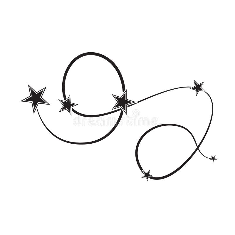 Dynamic Wave Line of Stars Clipart Decoration Stock Vector ...